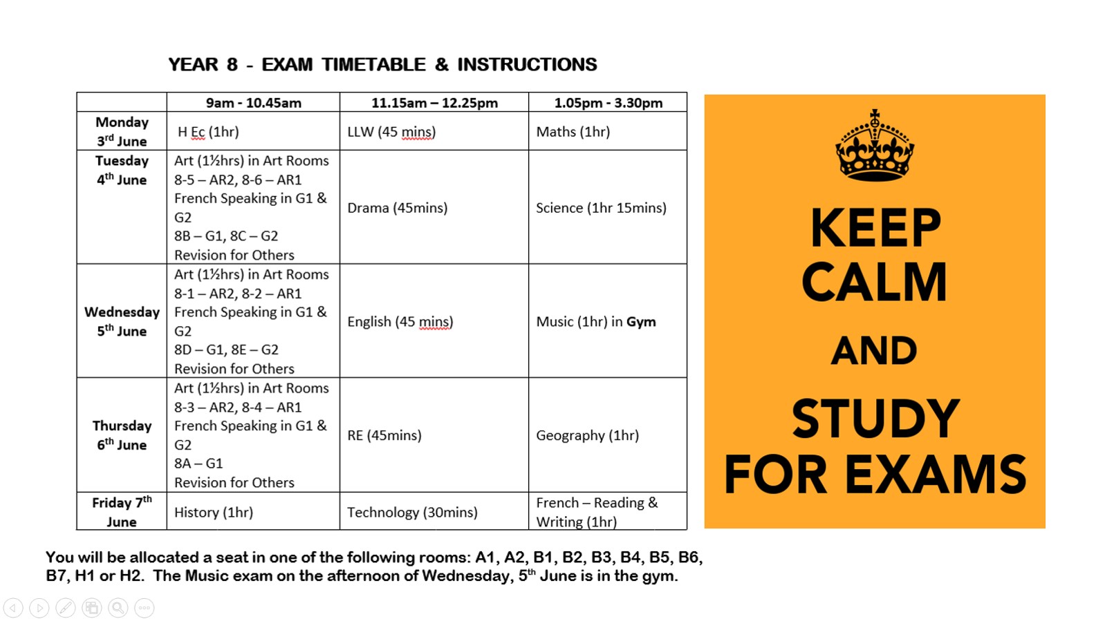 Internal Exam Timetables 2019 - Enniskillen Royal Grammar School